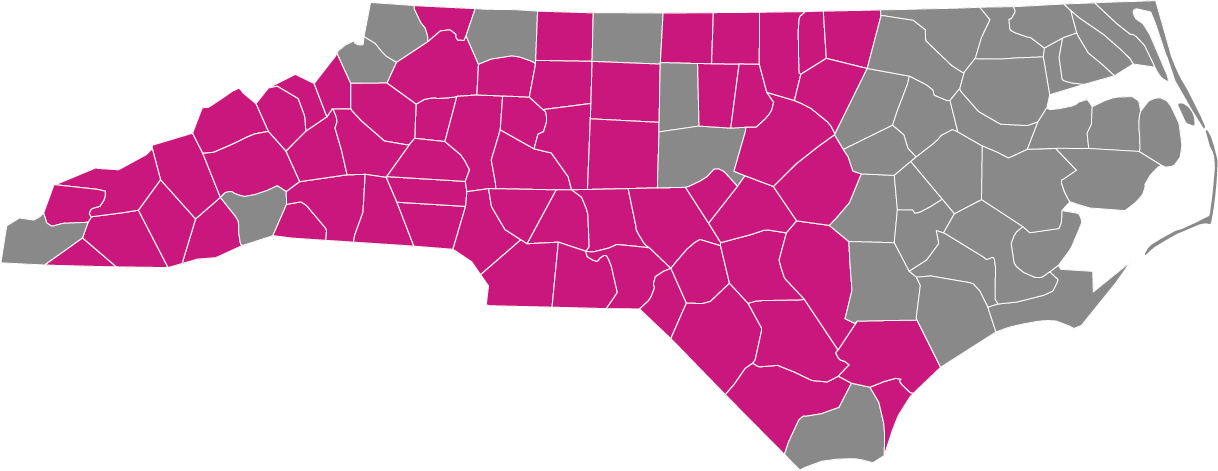 North Carolina Marketplace Insurance Coverage Map | Ambetter of North ...